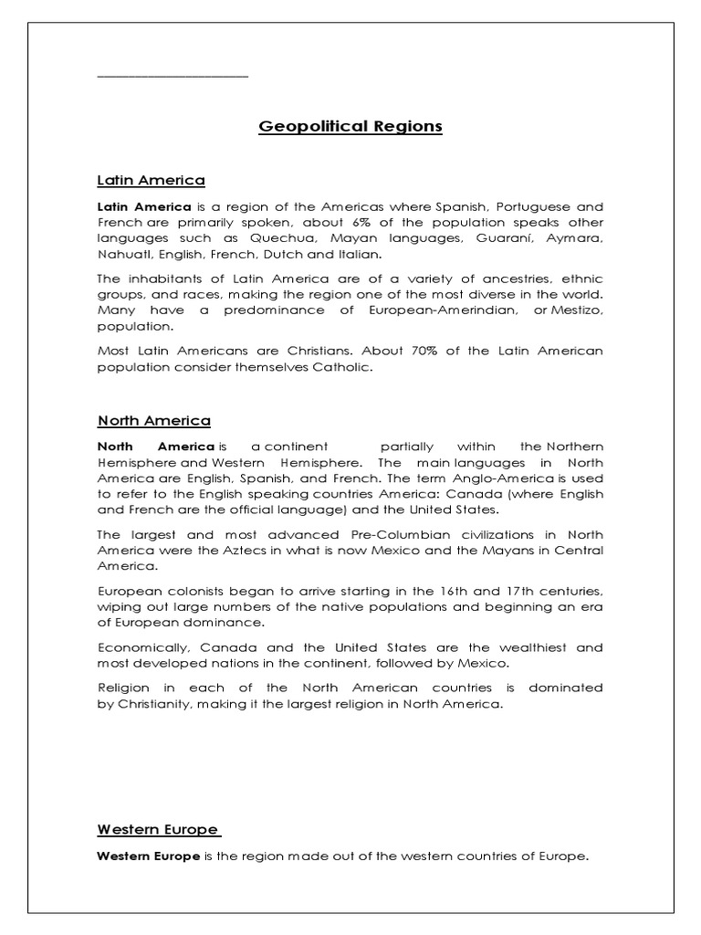 Geopolitic Regions Guia Transcrita | PDF | North Africa | Africa