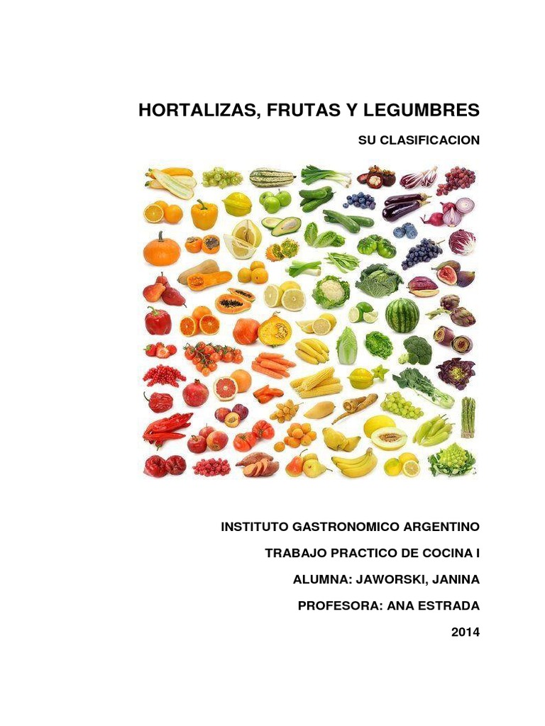 TP 1 - Clasificacion de Frutas, Verduras, Hortalizas, Etc | PDF ...