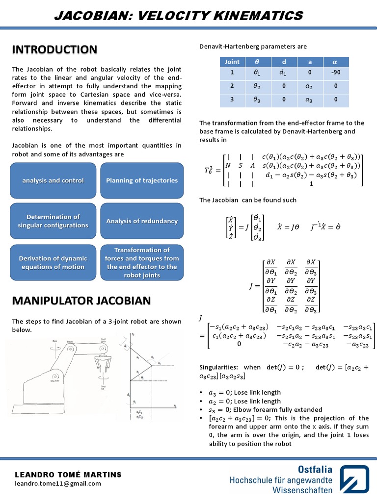 Jacobian and Velocity Kinematics in Robotics | PDF