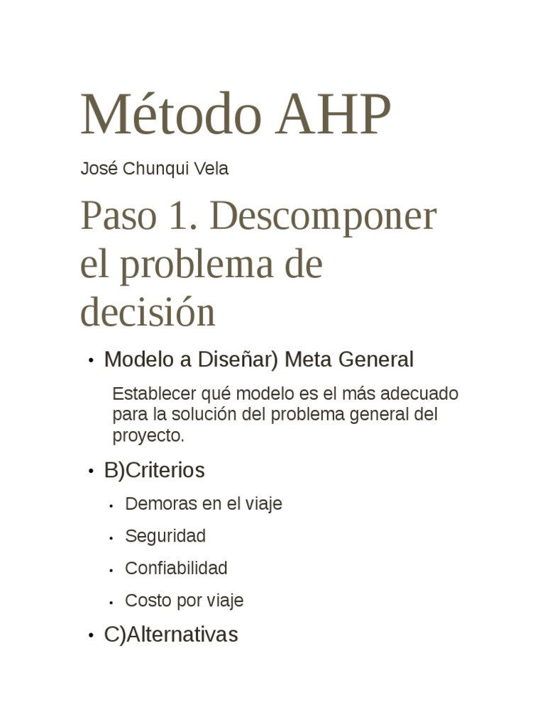 Método AHP | PDF