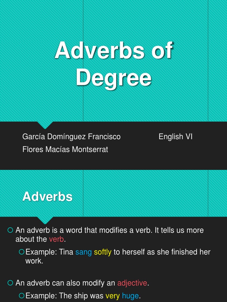 Adverbs of Degree | PDF | Adverb | Semantics
