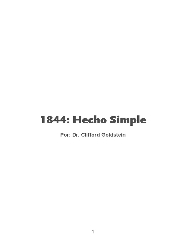 1844: Hecho Simple y su Importancia | PDF | Iglesia Adventista del Séptimo Día | Divinidad ...