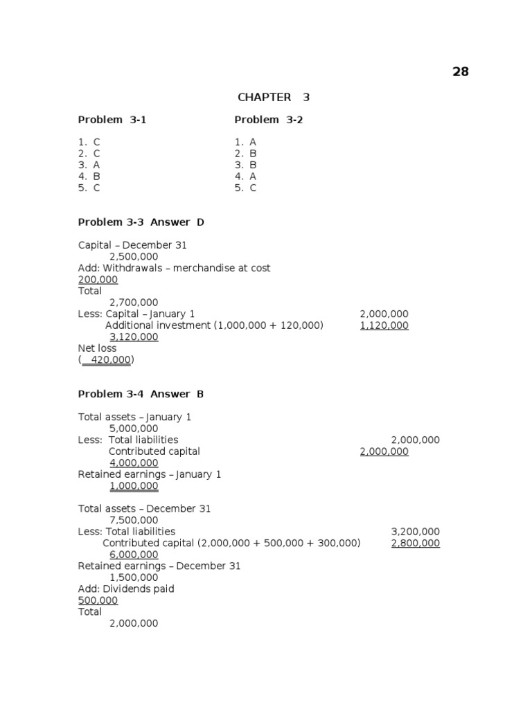 Analysis of Accounting Problems and Solutions | PDF
