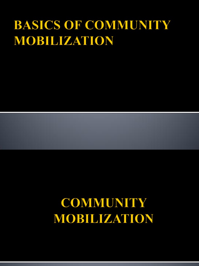 Basics of Community Mobilization | PDF | Non Governmental Organization ...
