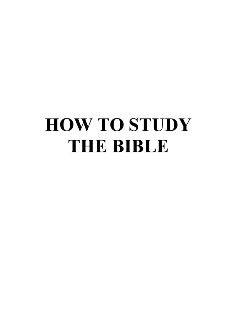 How To Study Bible | PDF | Paul The Apostle | Translations