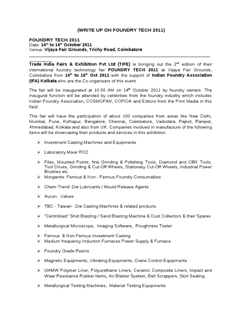 Write Up On FT2011 | PDF | Industries | Production And Manufacturing