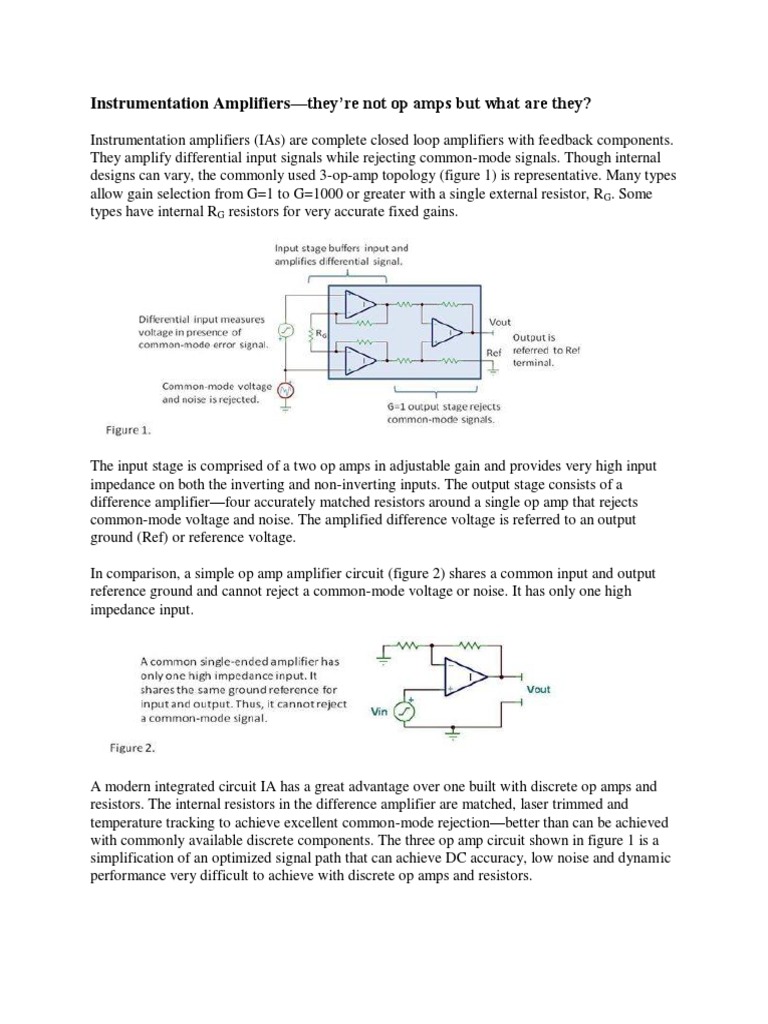 Instrumentation Amplifiers Explained | PDF | Science & Mathematics ...