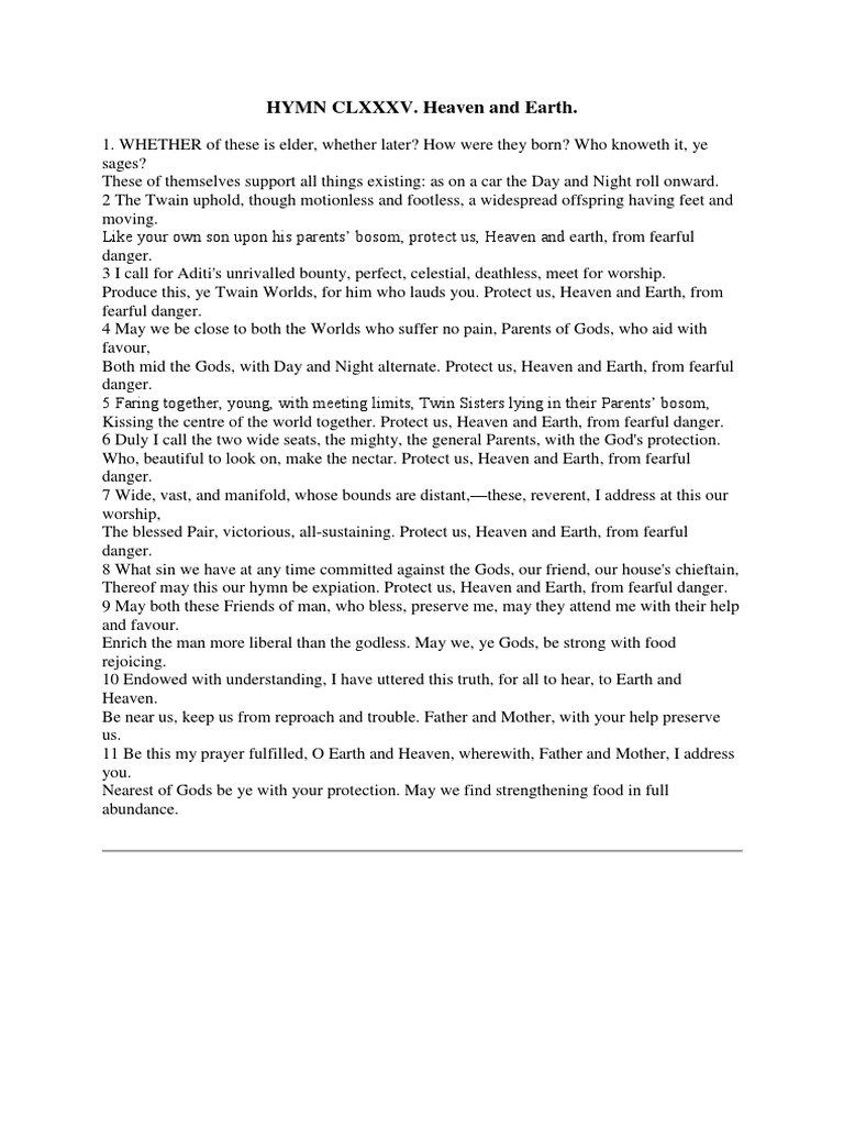 Rig Veda Heaven and Earth | PDF | Home & Garden