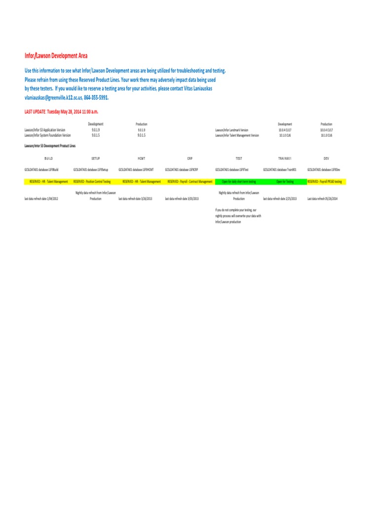 Infor/Lawson Development Area Guide | PDF | Business | Computers