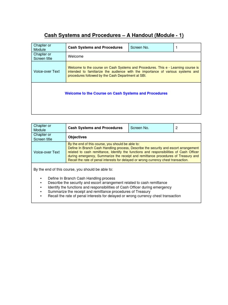 Cash Handling Procedures Overview | PDF | Bank Vault | Currency