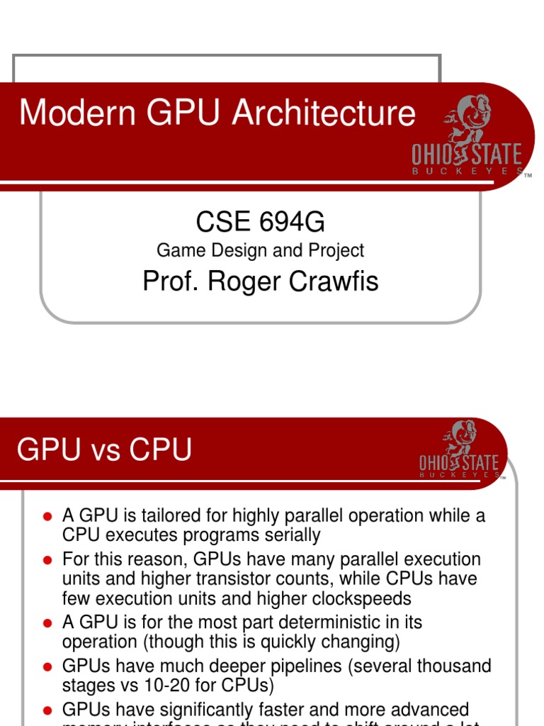 Modern Gpu Architecture Pdf Shader Graphics Processing Unit
