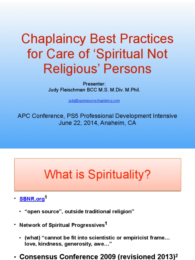 Best Practices for SBNR Chaplaincy Care | PDF | Psychotherapy | Chaplain