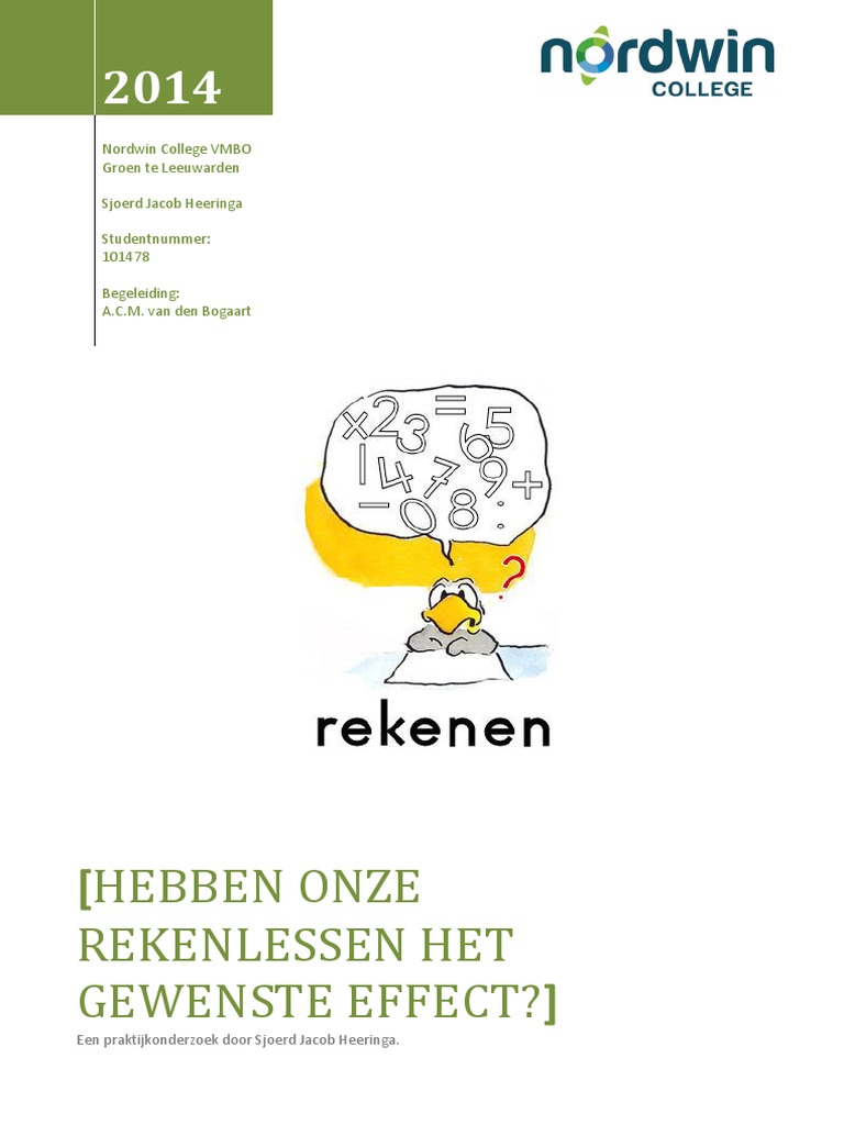 Praktijkonderzoek - Sjoerd Jacob Heeringa - Student 101478 | PDF