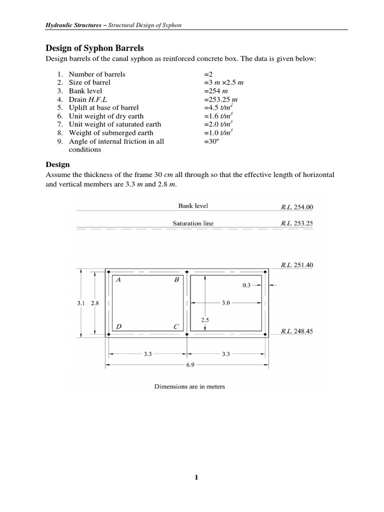 Design of Syphon | PDF | Civil Engineering | Mechanical Engineering
