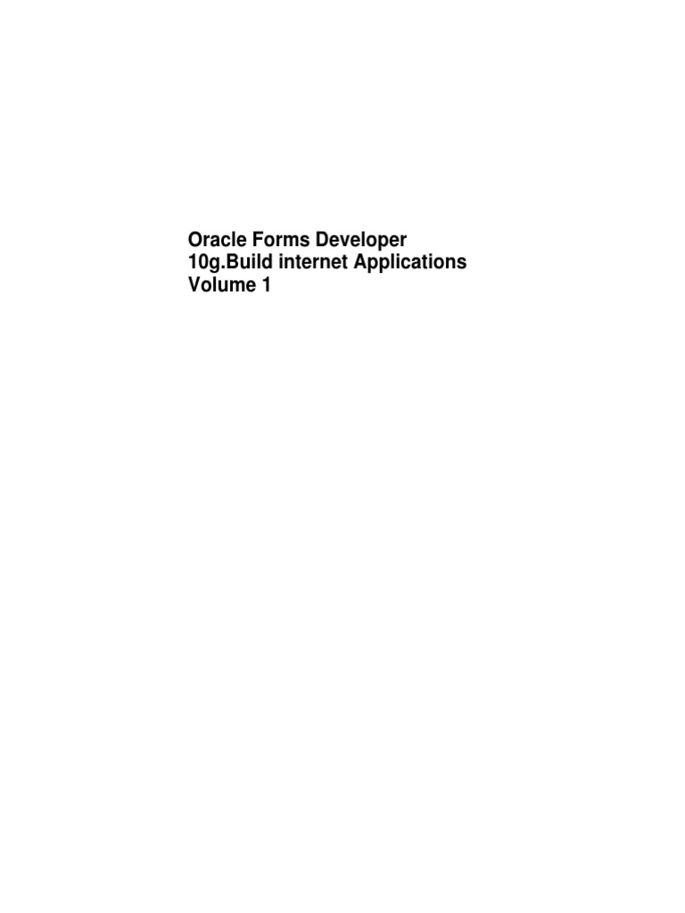 Oracle Forms Developer 10g Guide | PDF