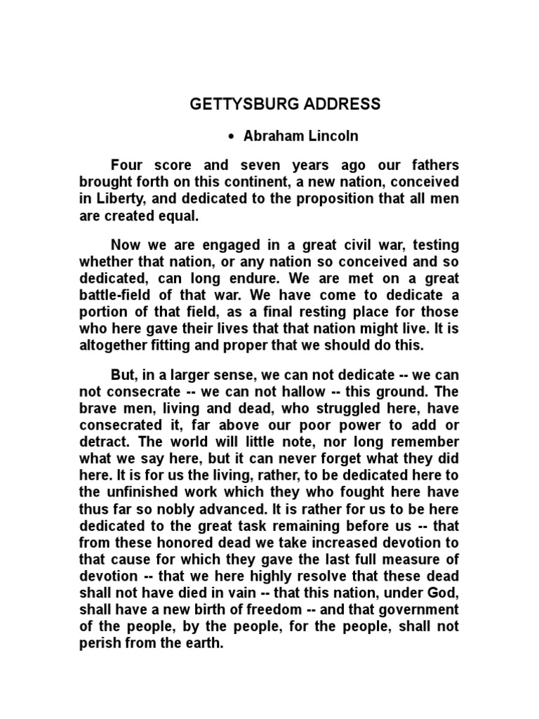 Gettysburg Address | PDF