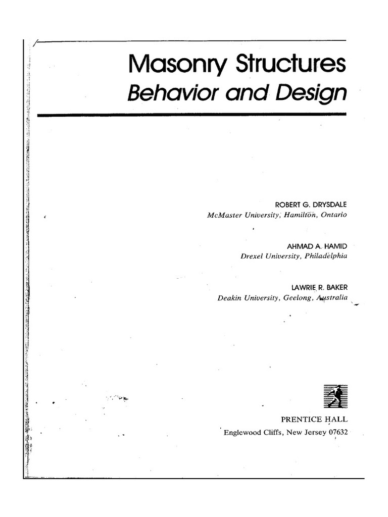 Masonry Structures - Behaviour and Design | PDF