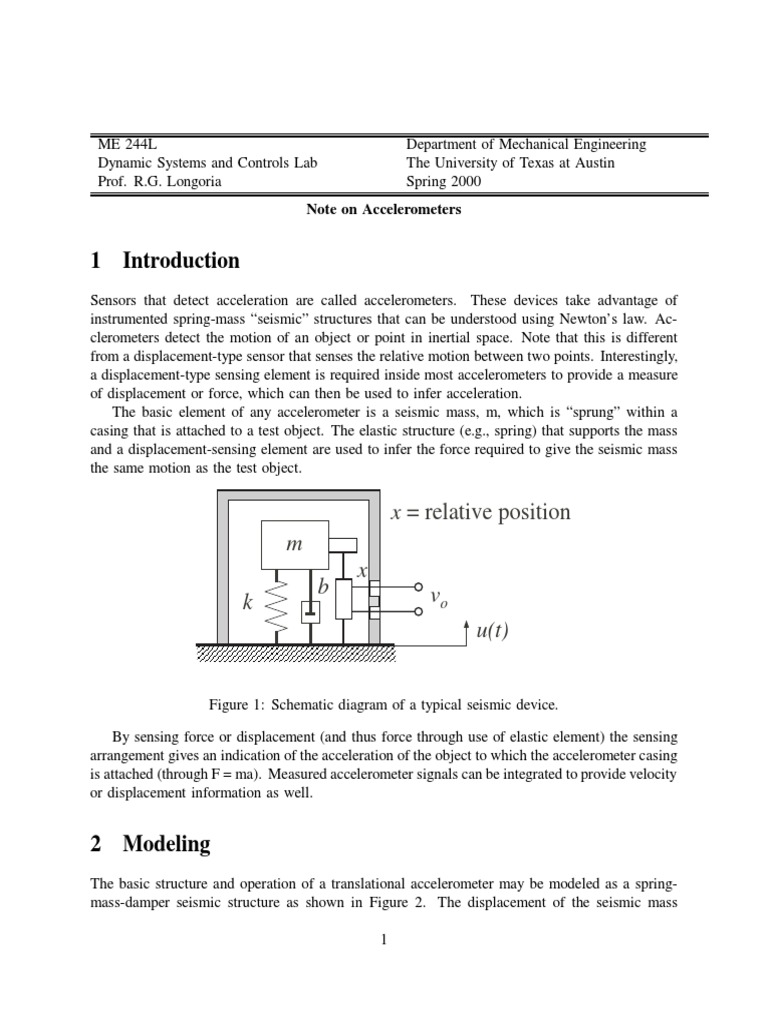 Accelerometers | PDF | Accelerometer | Motion (Physics)
