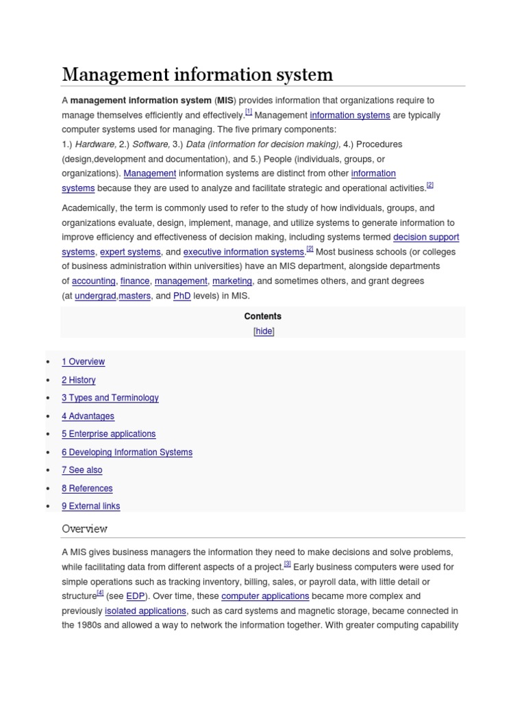 Management Information System | PDF | Management Information System ...