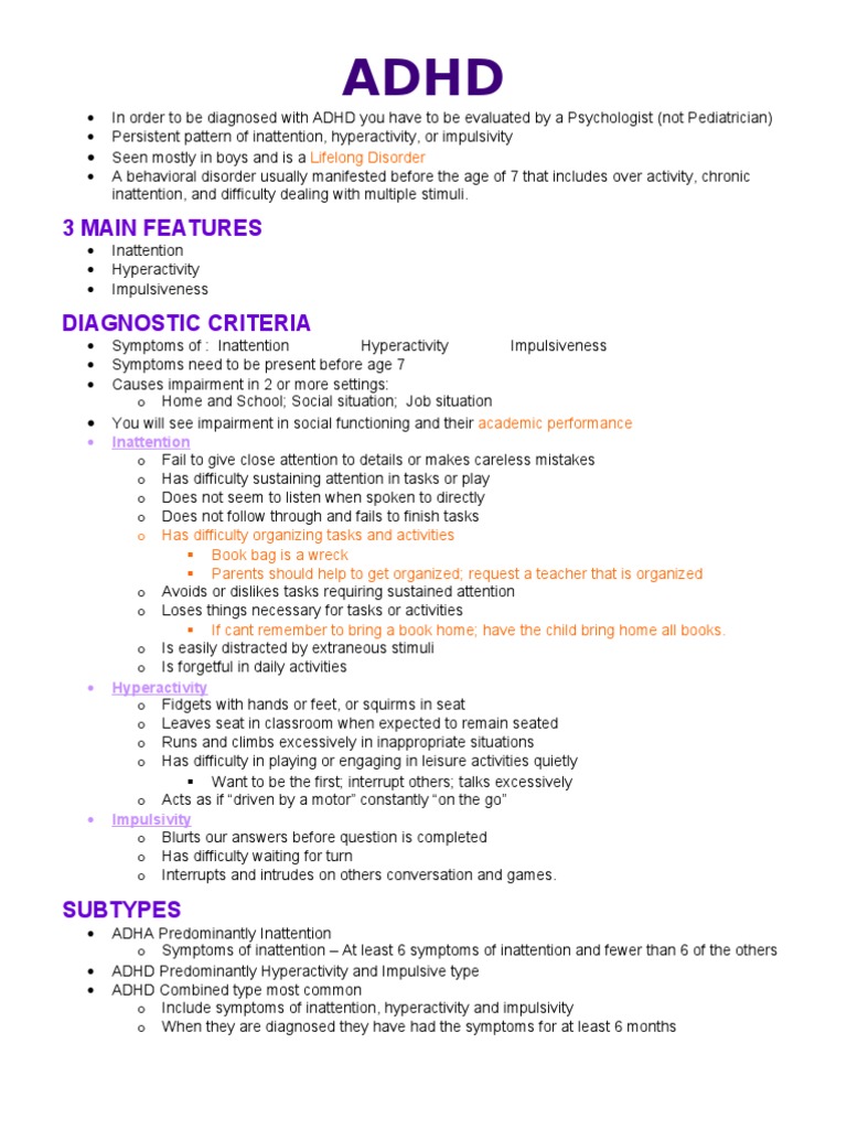 ADHD | PDF | Attention Deficit Hyperactivity Disorder | Dementia