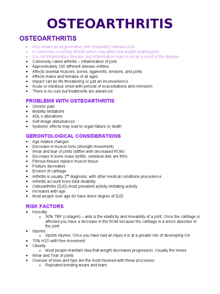 OSTEOARTHRITIS | Osteoarthritis | Arthritis