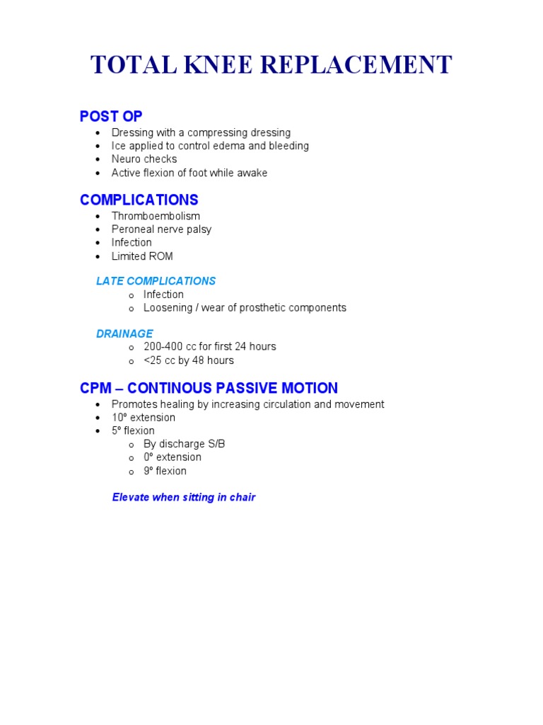 Total Knee Replacement Pdf