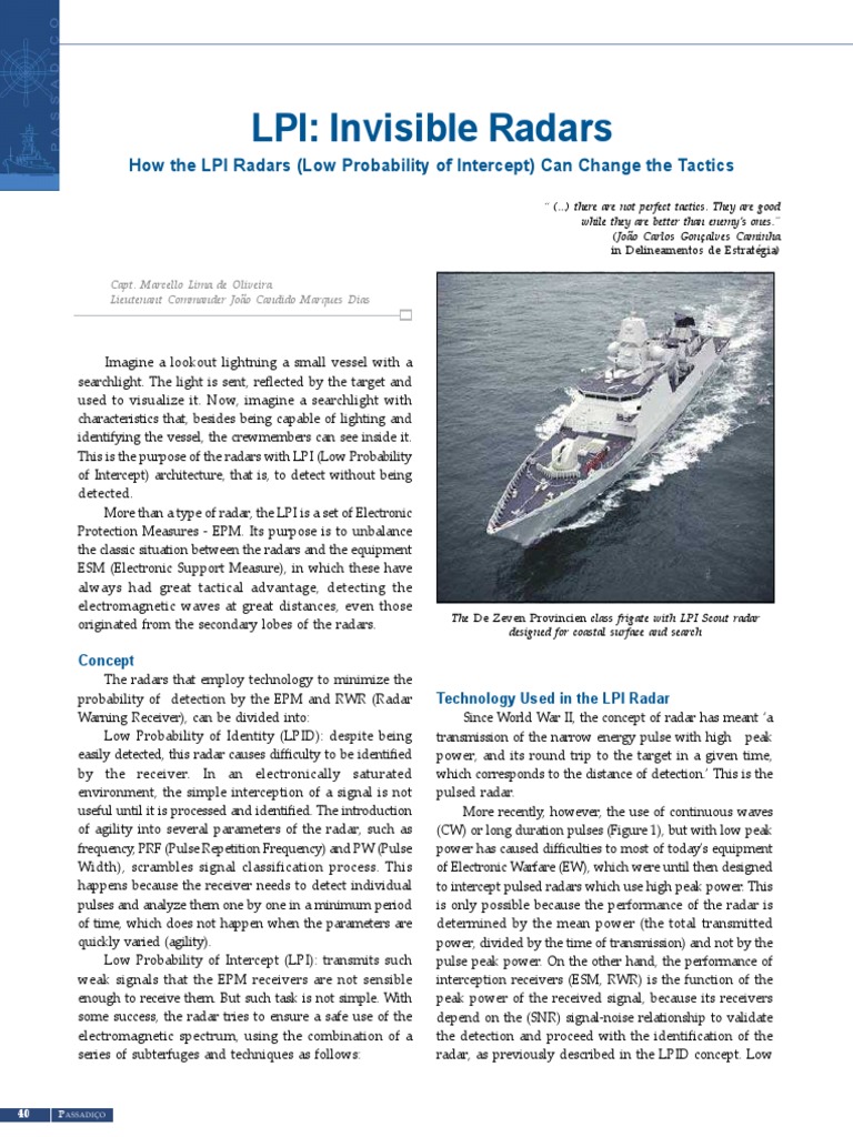 How LPI (Low Probability of Intercept) Radars Can Change Tactics ...