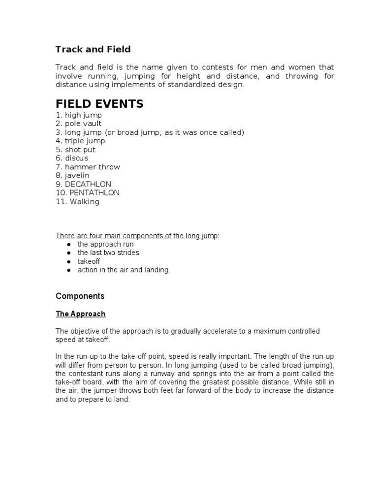 Components of Fitness | PDF | Track And Field | Takeoff