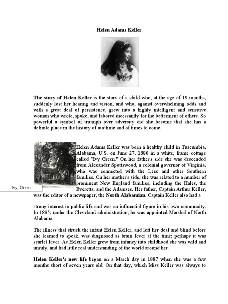Helen Keller Biography | PDF | Helen Keller