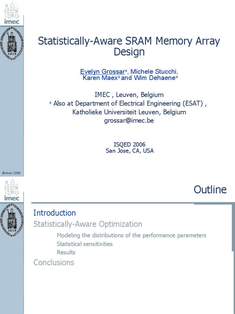 Statistically-Aware SRAM Memory Array Design | PDF | Mathematical ...