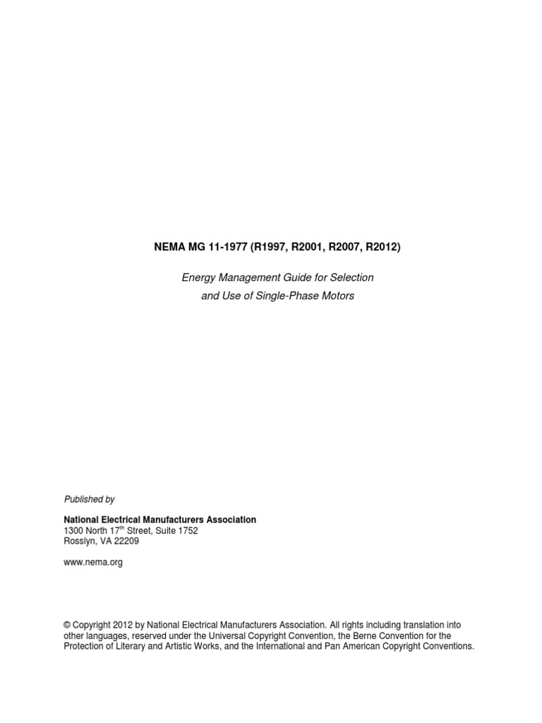 5.1 Nema MG11 | PDF | Engines | Electric Motor