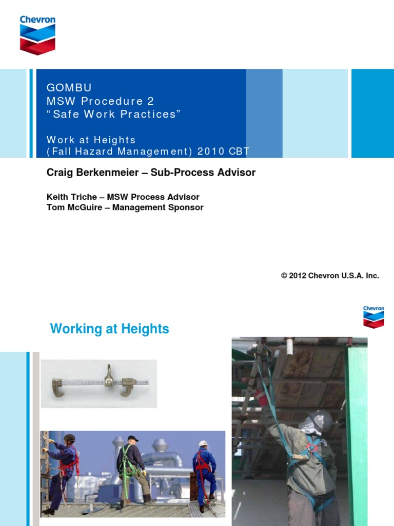 SWP Work at Height CBT | PDF | Prevention | Safety