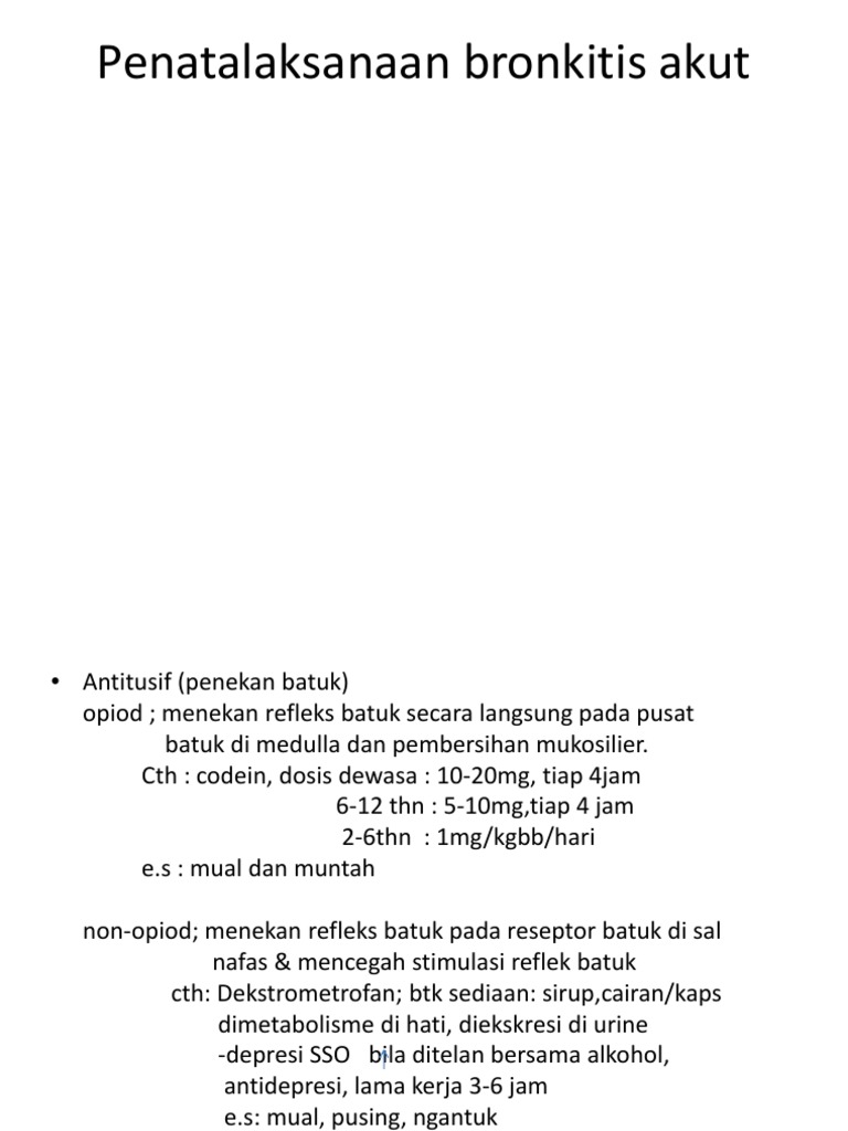Penatalaksanaan Bronkitis Akut | PDF