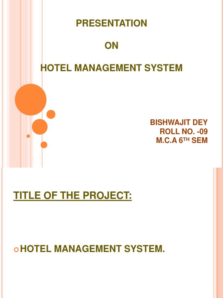 Hotel Management System Overview | PDF | System Software | Computer ...