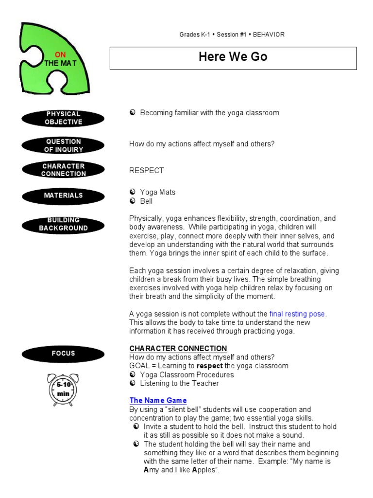 Yoga Curriculum 1-5 | PDF | Breathing | Flexibility (Anatomy)