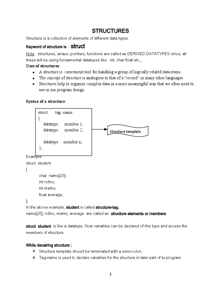 Struct: Structures | PDF | Variable (Computer Science) | Data Type