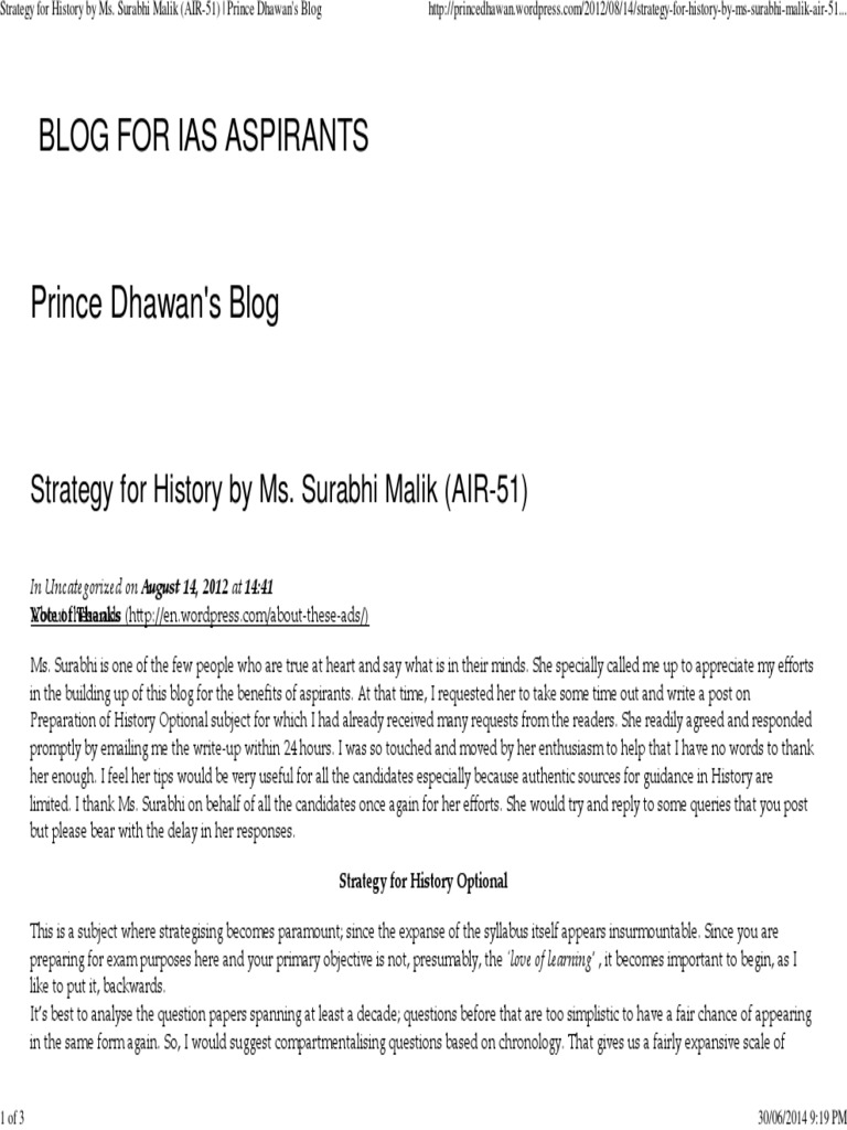 Strategy For History | PDF