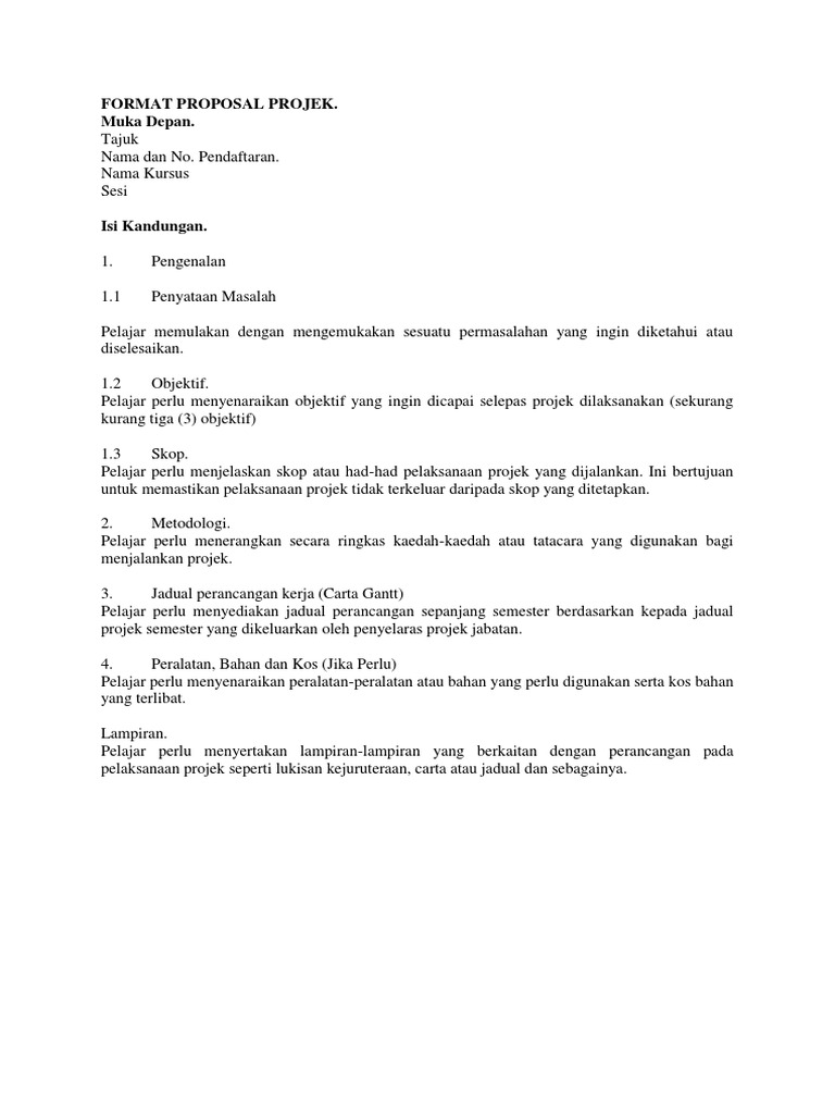 Format Proposal Projek | PDF