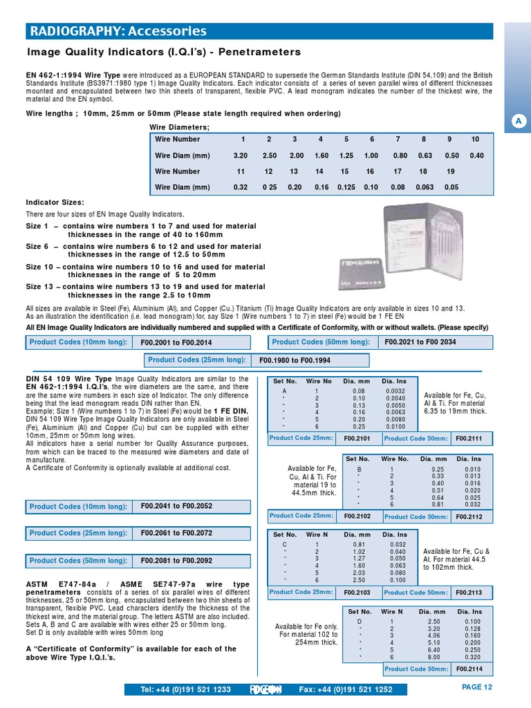 IQI Standards of RT | PDF