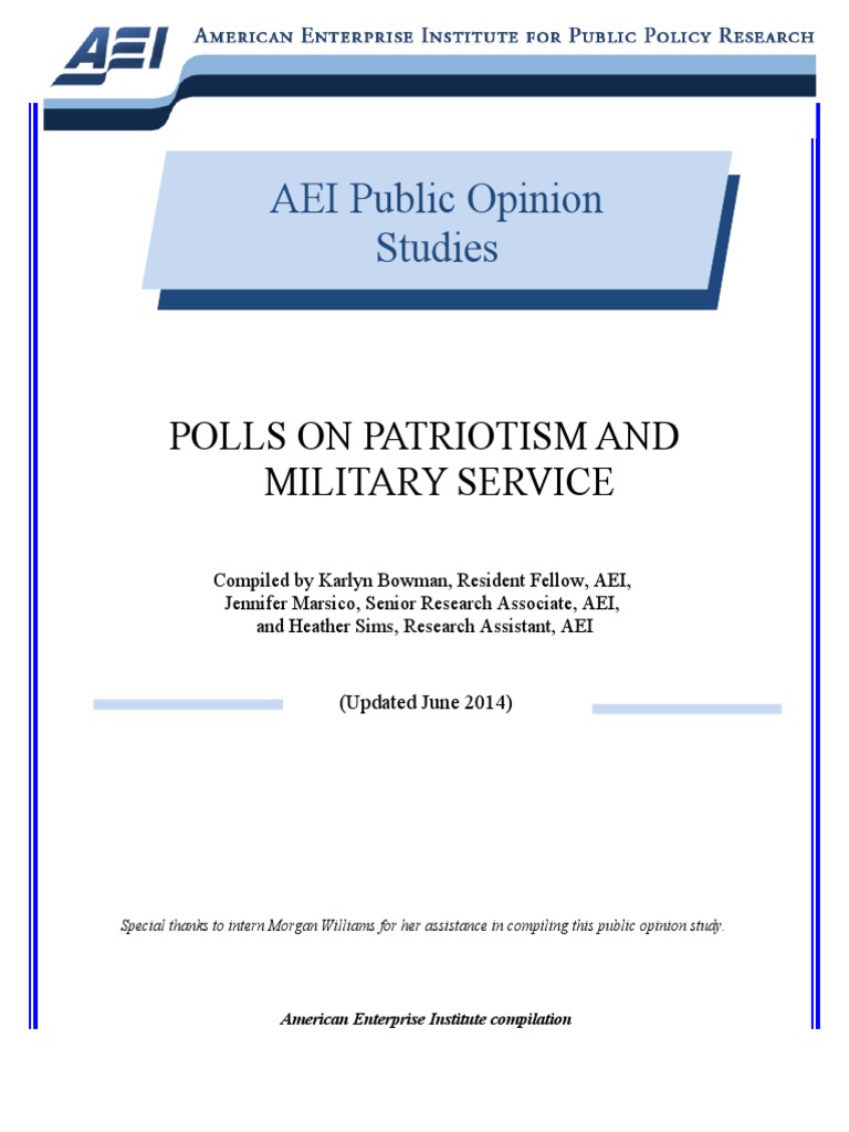 AEI Public Opinion Studies: Polls On Patriotism and Military Service ...