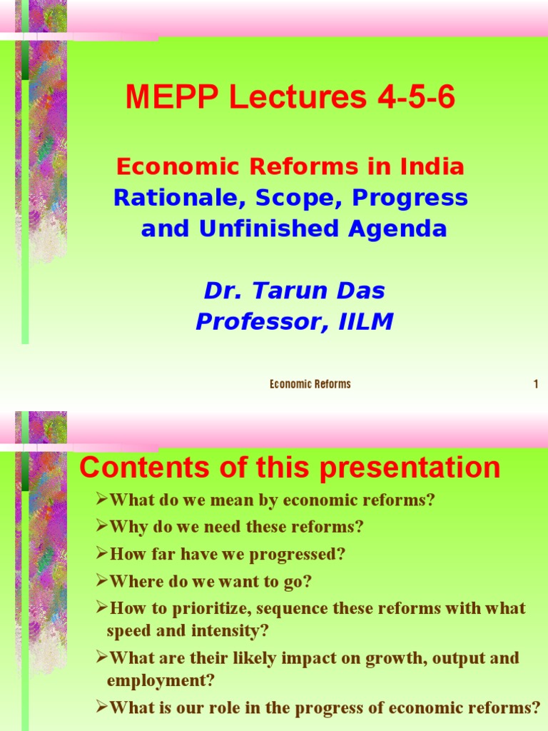 Economic Reforms in India by Tarun Das | PDF | Chinese Economic Reform | Fiscal Policy