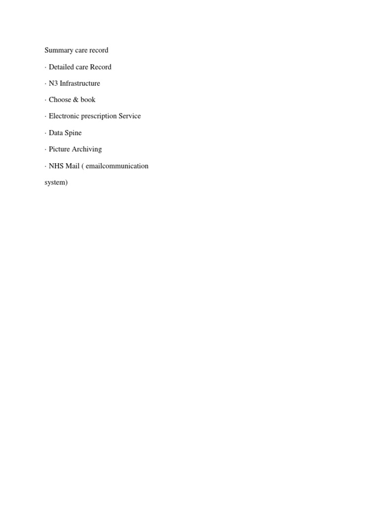 Summary Care Record | PDF