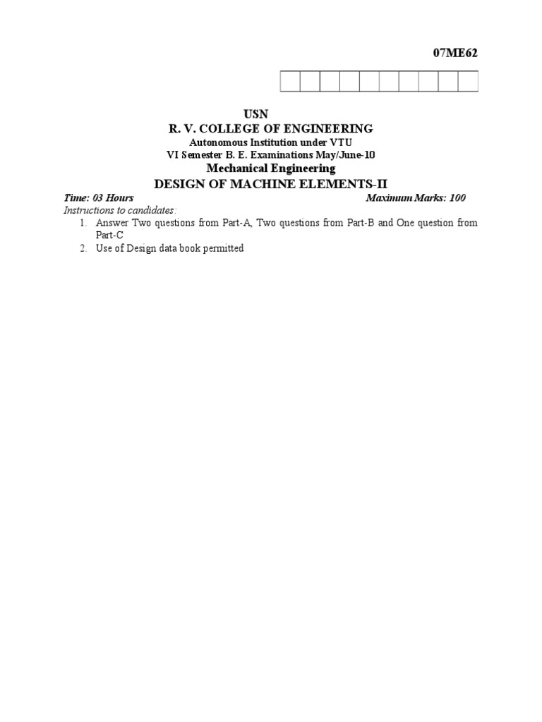 Design of Machine Elements-II | PDF | Solid Mechanics | Manufactured Goods