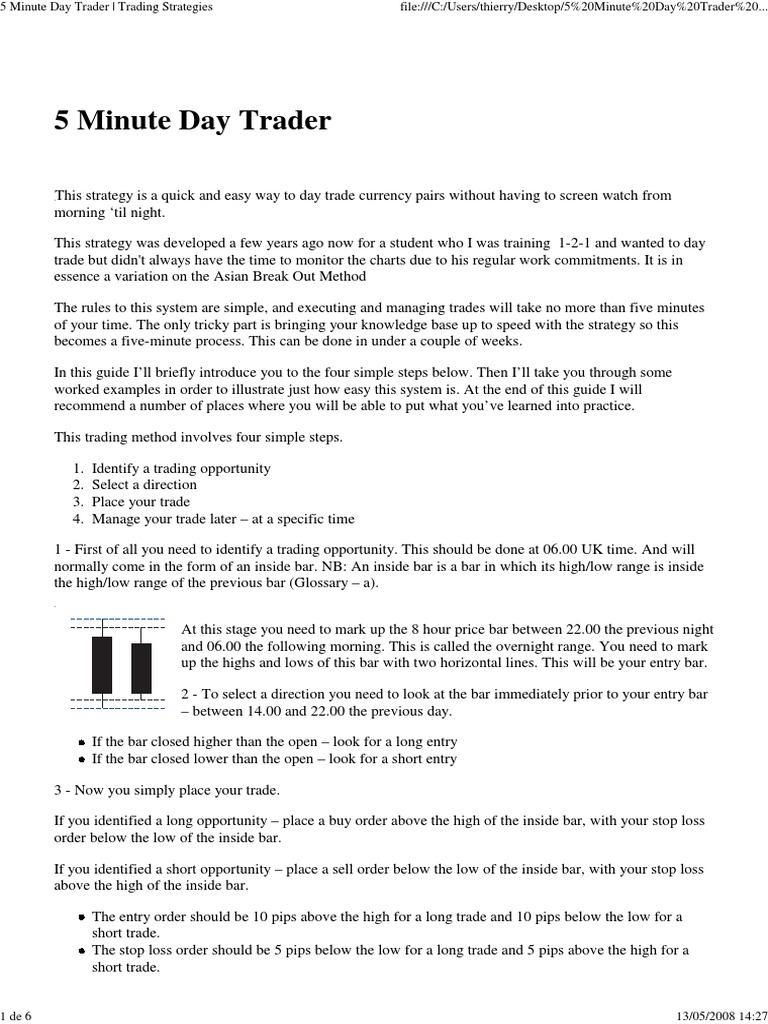 5 Minute Day Trader - Trading Strategies | PDF | Order (Exchange ...