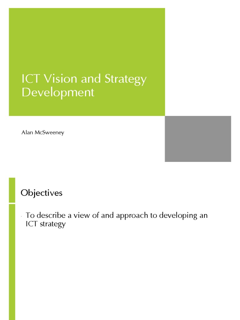 ICT Vision and Strategy Development | PDF | Strategic Management ...