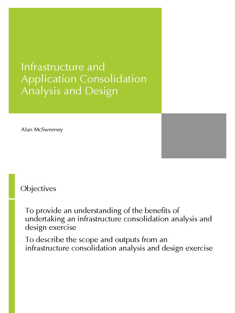 Infrastructure and Application Consolidation Analysis and Design | PDF ...