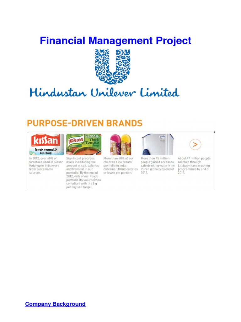Corporate Finance - HUL Project Report V1 | PDF | Revenue | Equity (Finance)