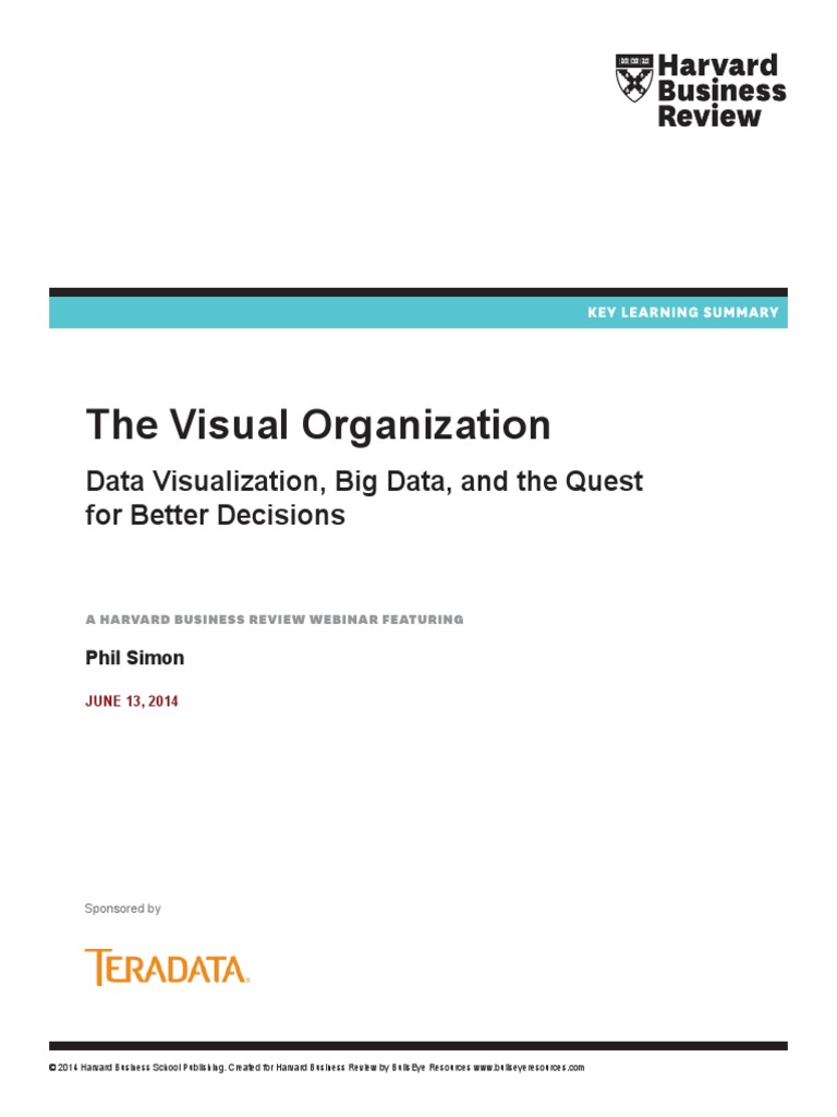 HBR Webinar Summary: The Visual Organization | PDF | Netflix | Analytics