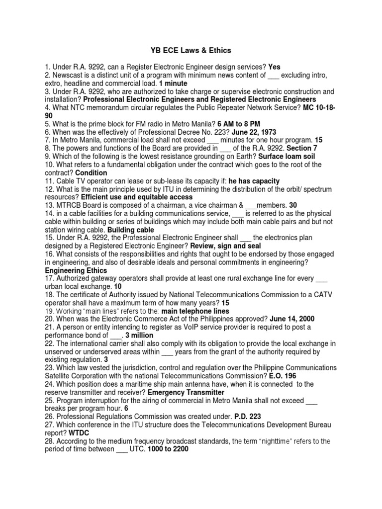 ECE Laws & Ethics | PDF | Business
