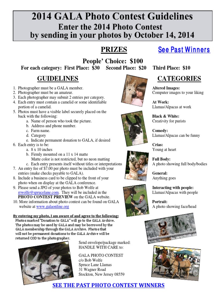 2014 GALA Photo Contest Guidelines | PDF | Photograph | Photographer